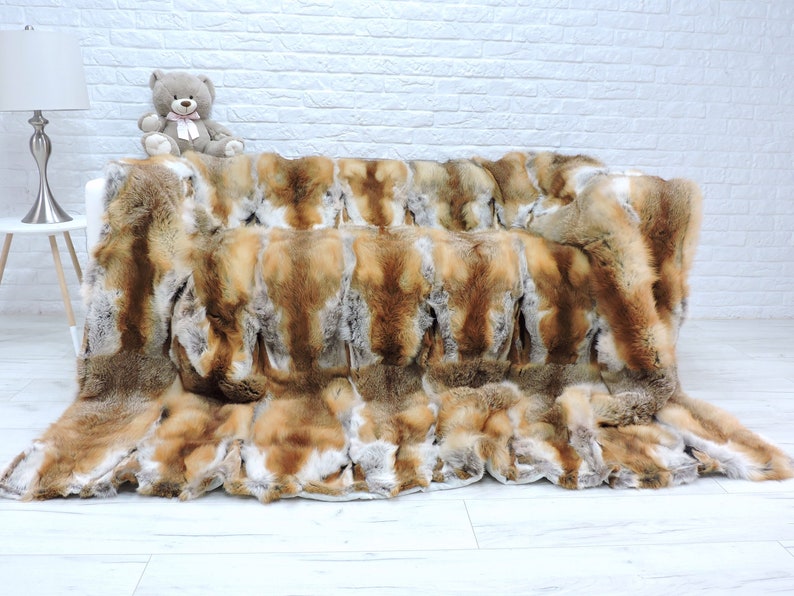 Luxury Real Red Fox Throw KING Fur Blanket 24 Whole Fox - Etsy