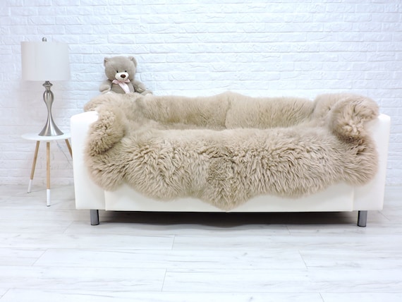 Sheepskin Rug Quatro Beige Giant Sheepskin Shag Rug Area | Etsy