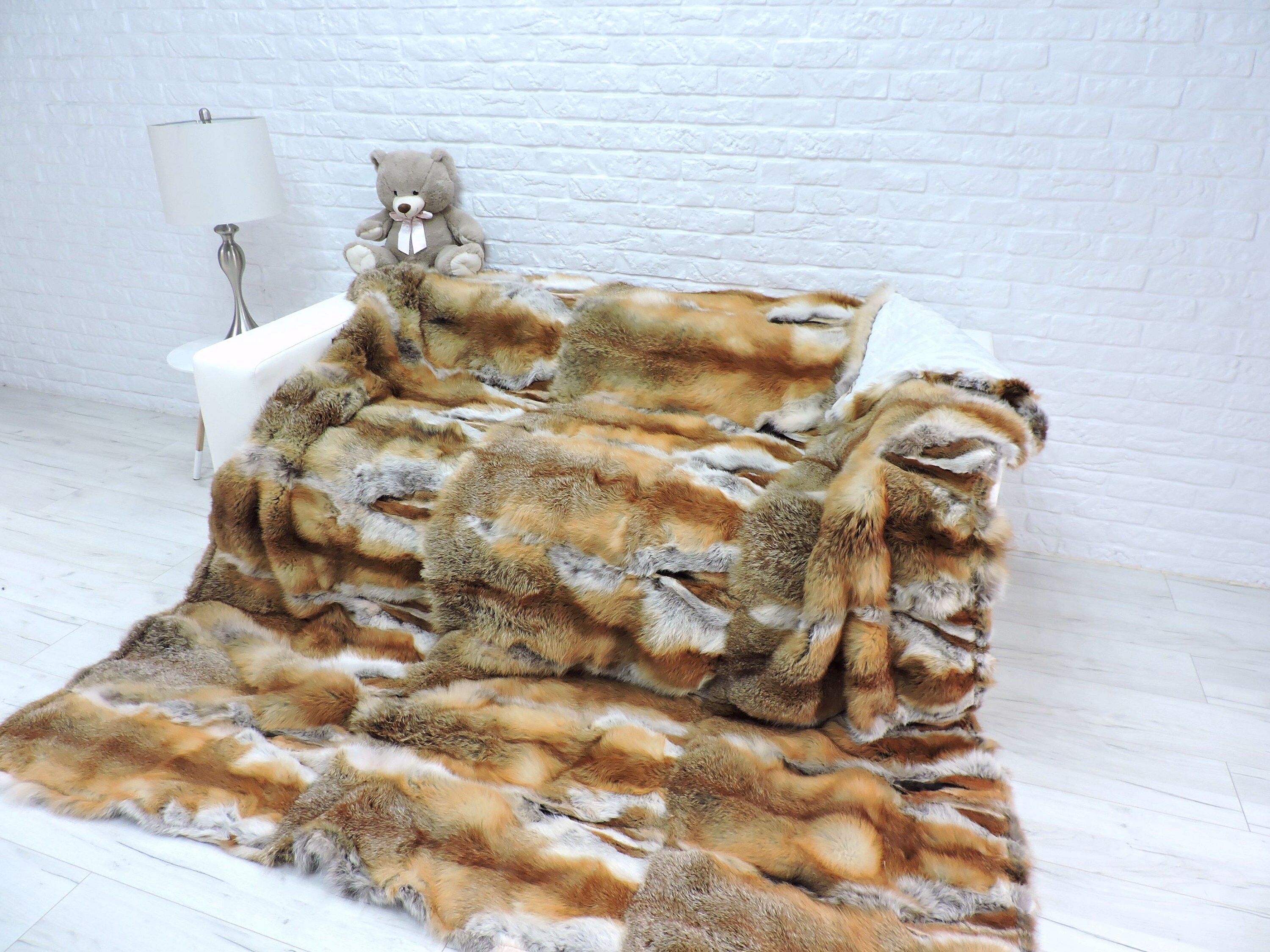 Luxury Real Red Fox Throw KING Fur Blanket 24 Whole Fox - Etsy