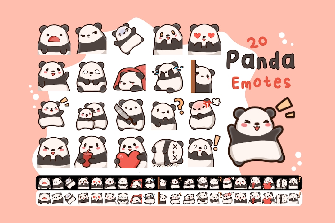 20 Panda Emotes, Twitch / Discord, Premade, Ready to Use - Etsy