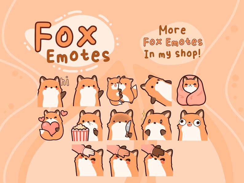 Fox Emotes Twitch Discord Premade Ready To Use Etsy