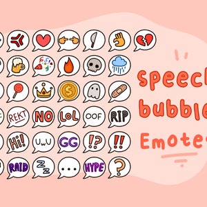 37 Speech Bubble Emotes Text Icons Twitch / Discord - Etsy