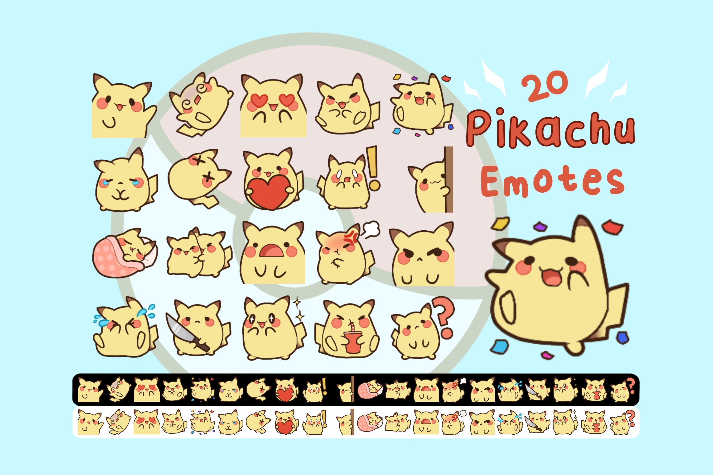 20 Pikachu Emotes, Twitch / Discord, Premade, Ready to Use - Etsy Canada