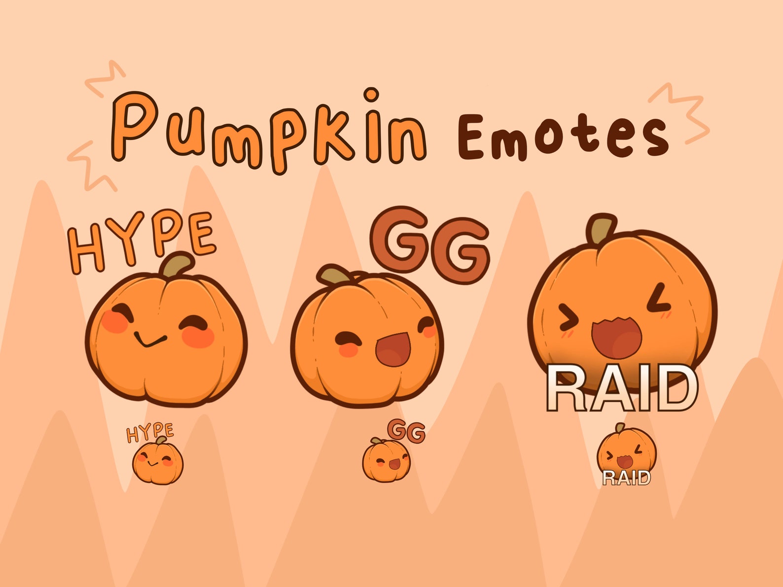 Pumpkin Emotes Twitch Discord Premade Ready To Use Etsy