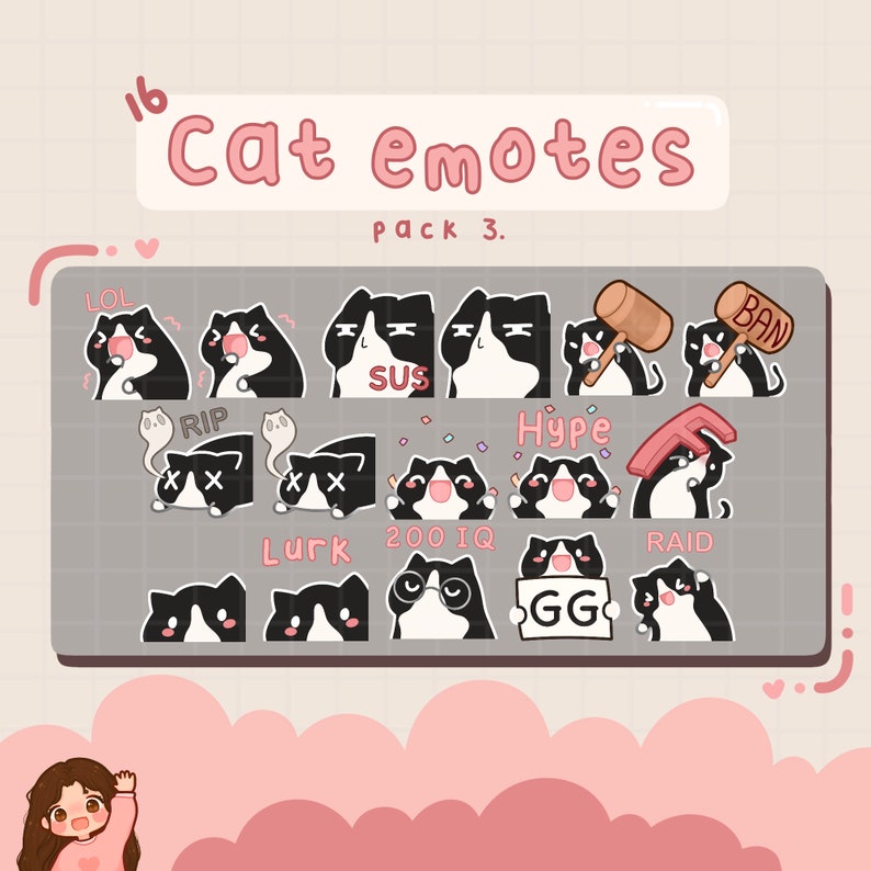 Cat Emotes, Twitch / Discord, Premade, Ready to Use - Etsy