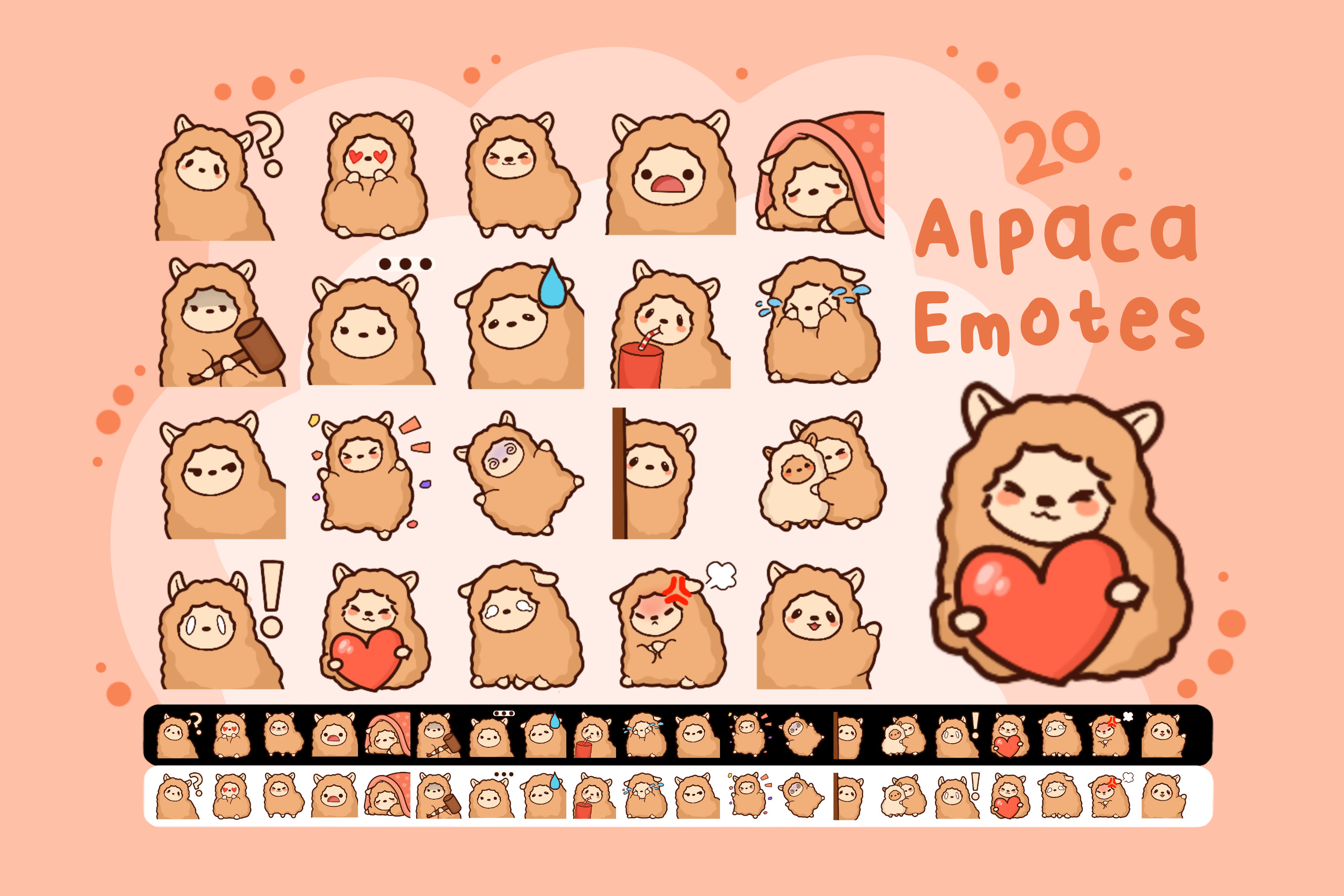 20 Alpaca Emotes, Twitch / Discord, Premade, Ready to Use - Etsy Canada