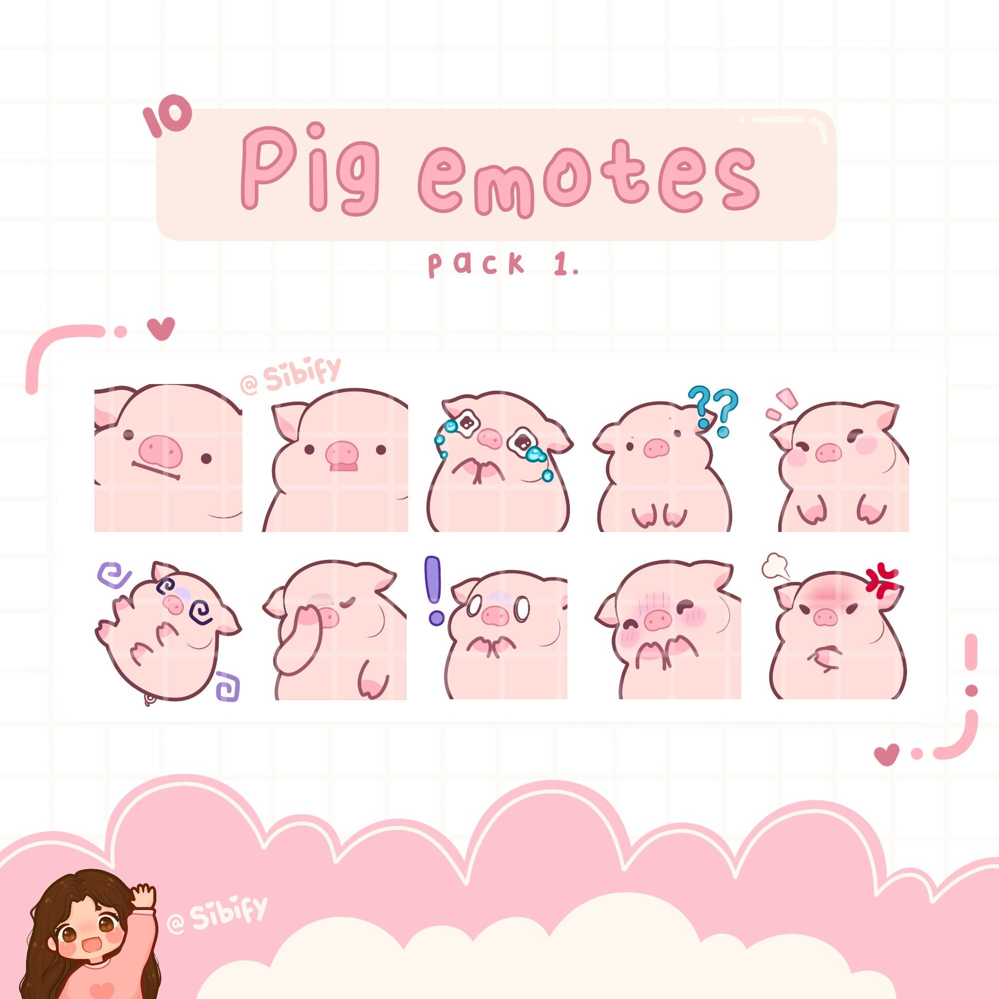 Pig Emotes, Twitch / Discord, Premade, Ready to Use - Etsy
