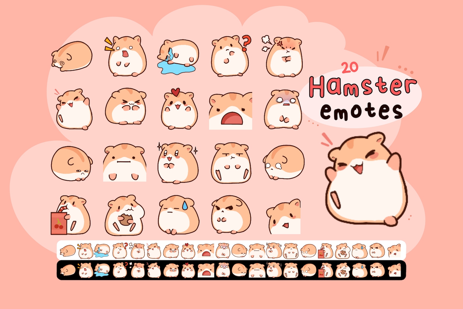 20 Hamster Emotes, Twitch / Discord, Premade, Ready to Use - Etsy
