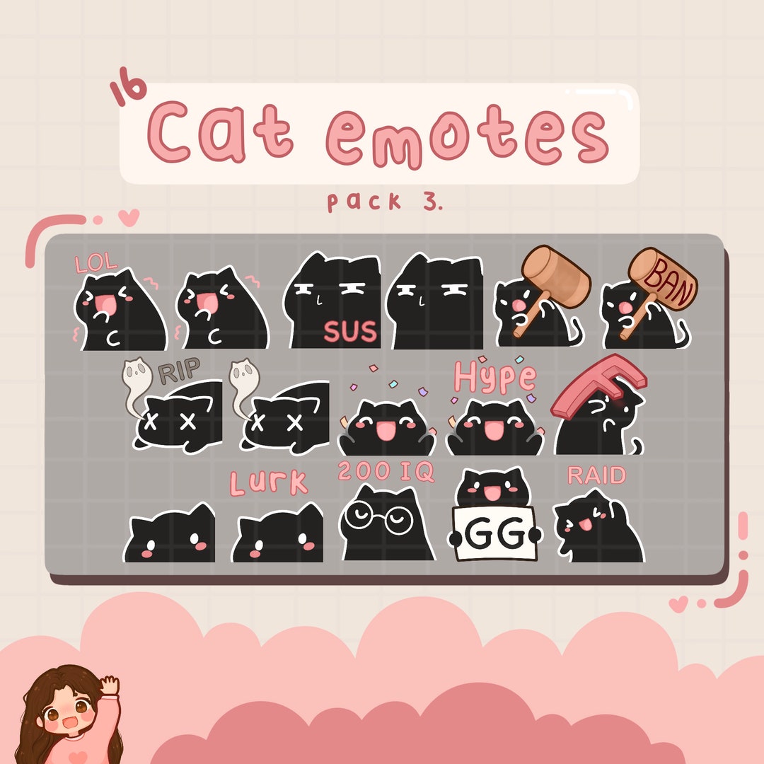Cat Emotes, Twitch / Discord, Premade, Ready to Use - Etsy