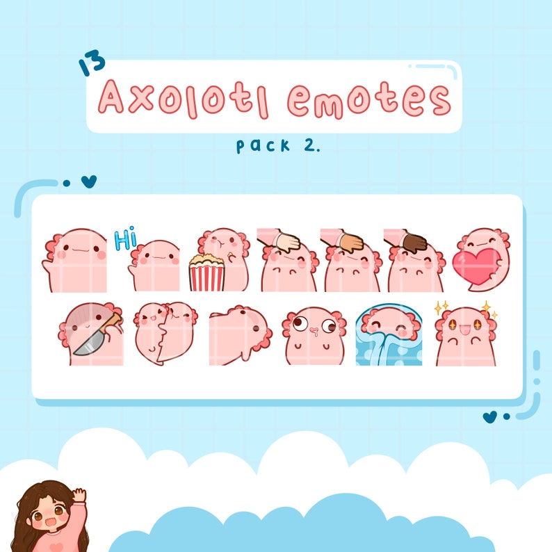 Axolotl Emotes, Twitch / Discord, Premade, Ready to Use - Etsy