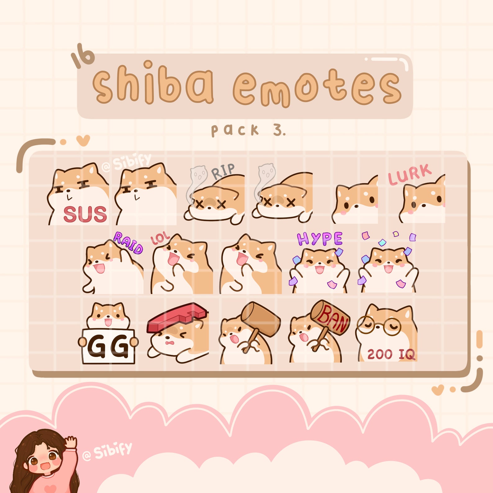 Shiba Emotes, Red, Twitch / Discord, Premade, Ready to Use - Etsy