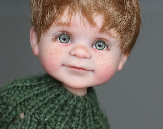Paola Reina Boy Head Tilt, Face Carving Ooak Repaint Custom Doll Decor ...
