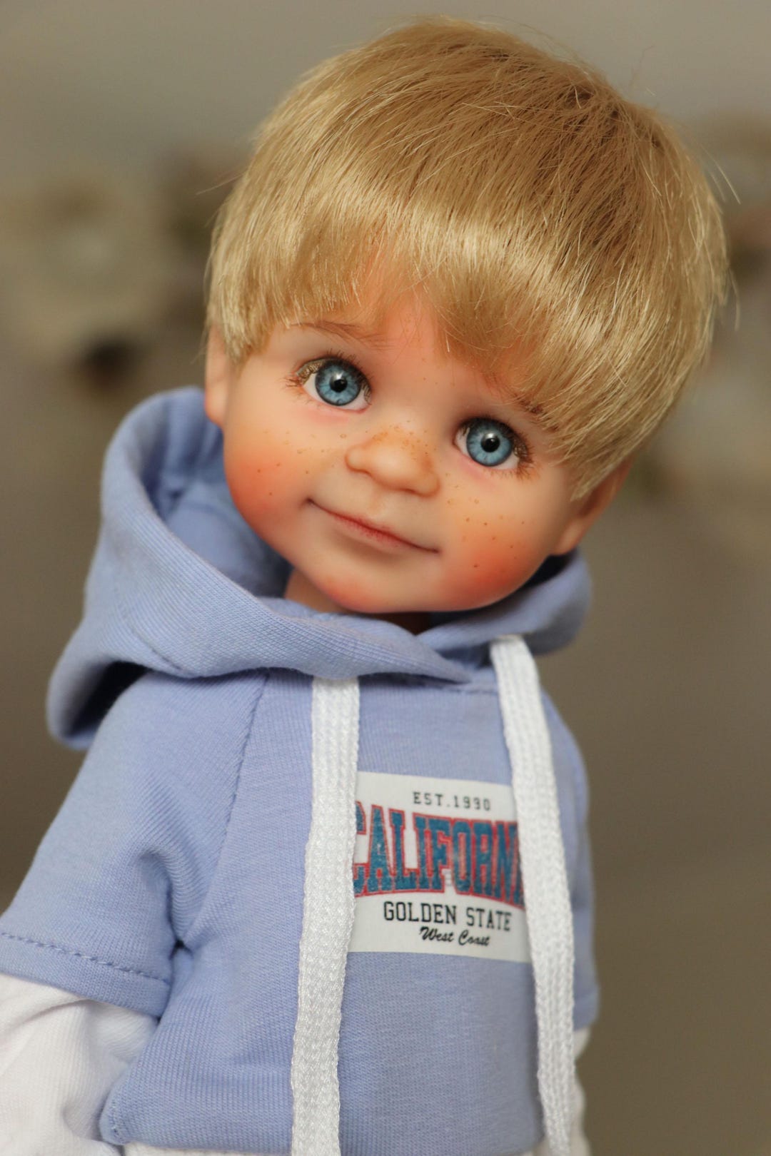 Sold! Paola Reina Boy Head Tilt, Face Carving Ooak Repaint Custom Doll ...
