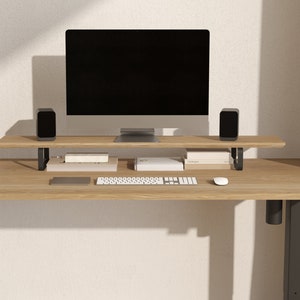Monitor Stand Monitor Riser Desk Shelf Wood Dual Monitor - Etsy