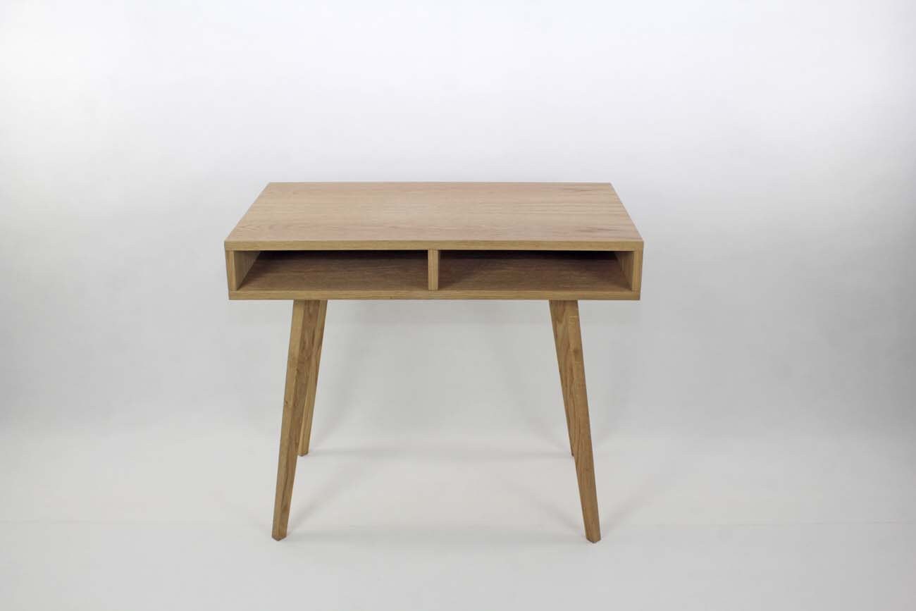 Oak Desk with Shelves and Legs from Solid Oak in Scandi Style | Etsy