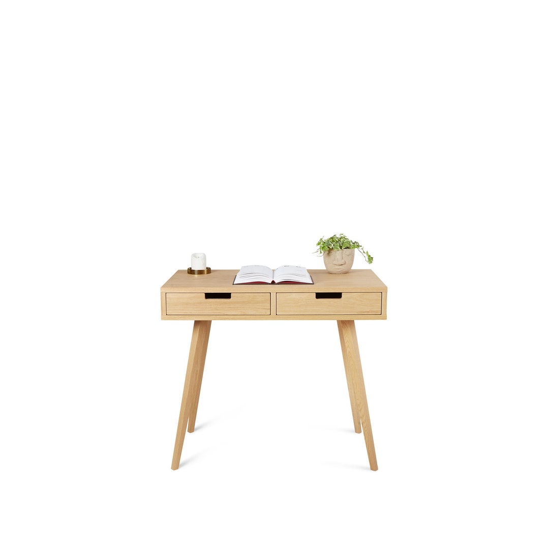 Modern Computer Desk With Drawers Made From Solid Oak and - Etsy