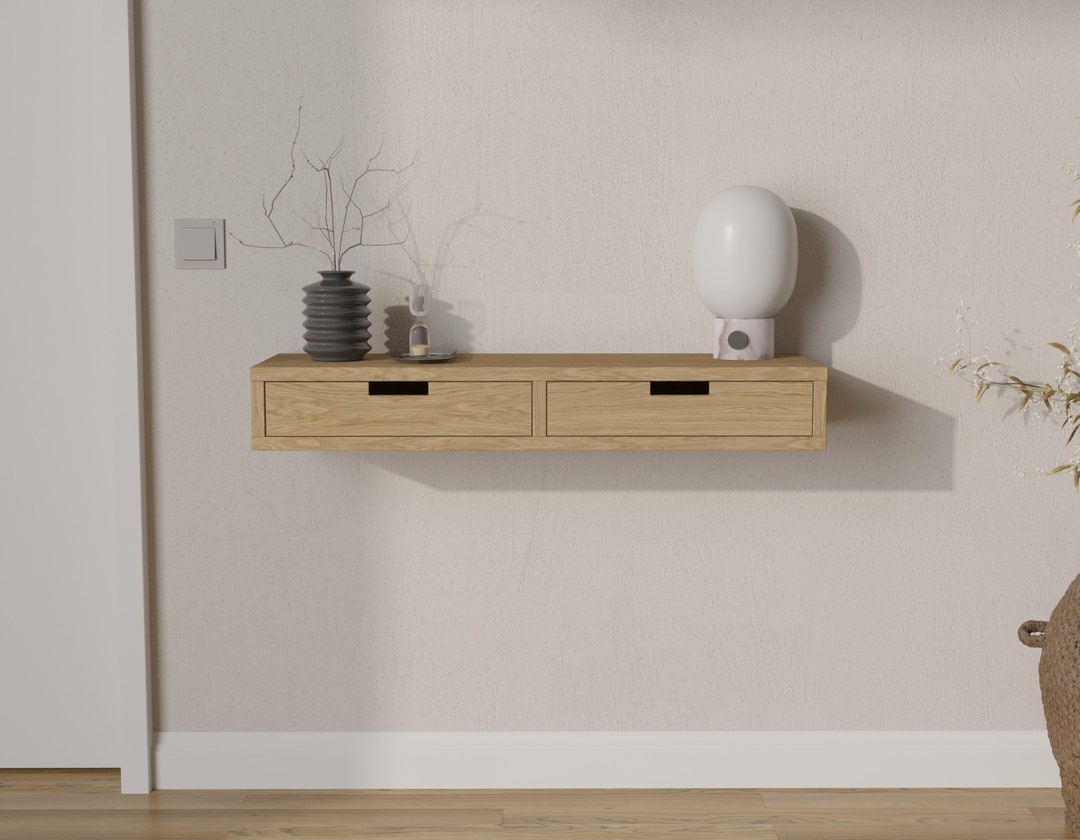 Console suspendue en bois avec tiroirs pour le hall pour le - Etsy France