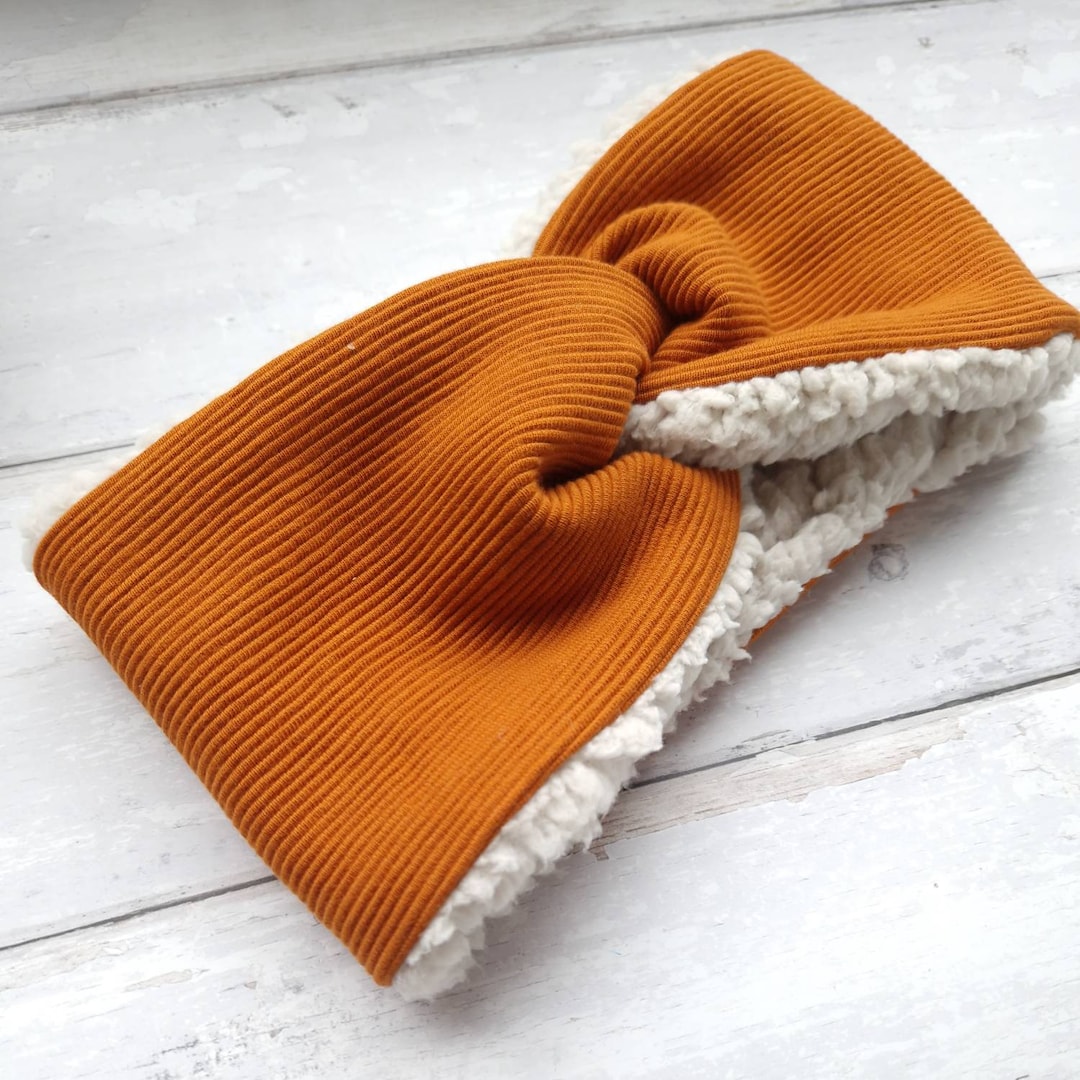Ribbed Ear Warmer Headband, Handmade Ear Warmers, Fleece Winter ...