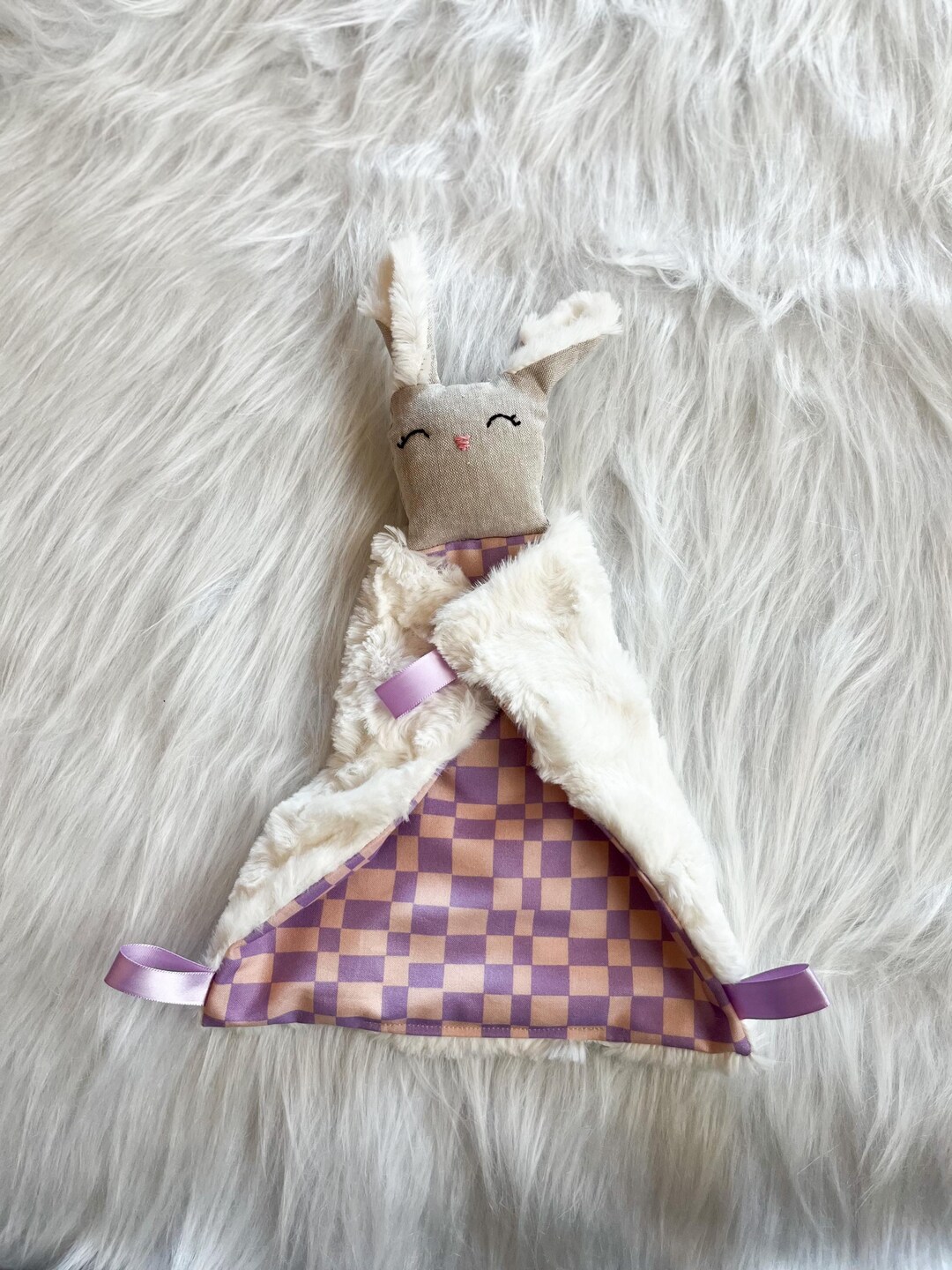Bunny Lovey/ Animal Lovey/ Tag Blanket/ Baby Shower Gift / Baby Gift ...