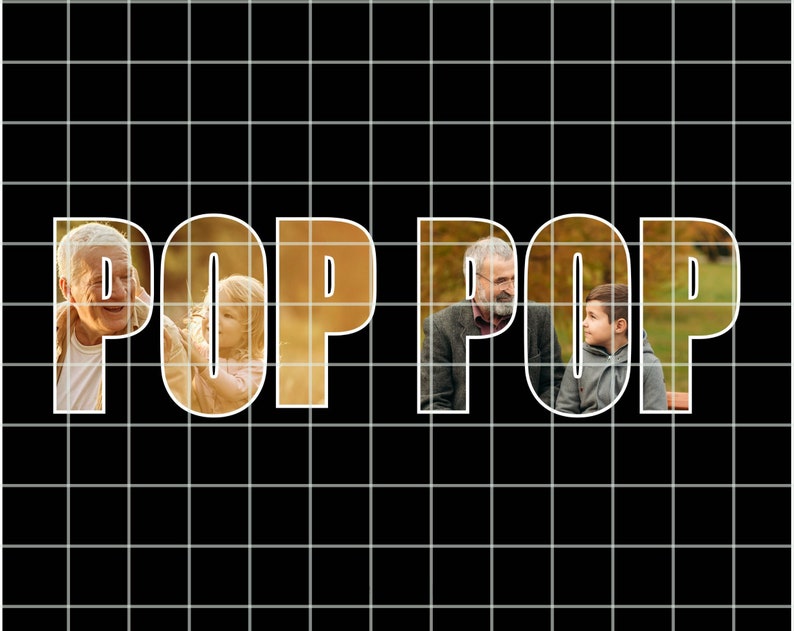 Grandfather Photo Sublimation, Pops Photo Template, Pop Pop Photo ...