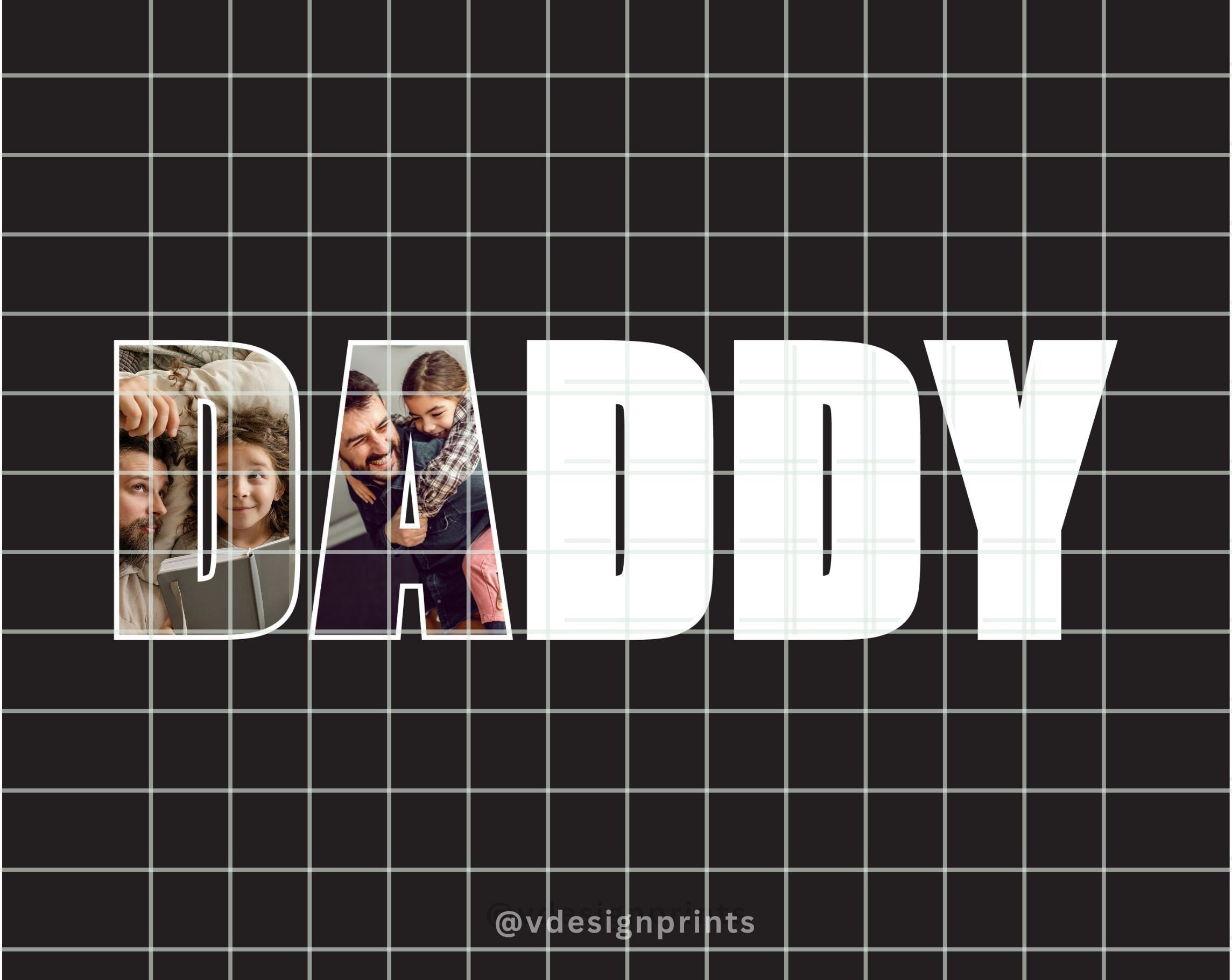 Daddy Photo Sublimation, Daddy Photo Template, Dad Photo Collage ...