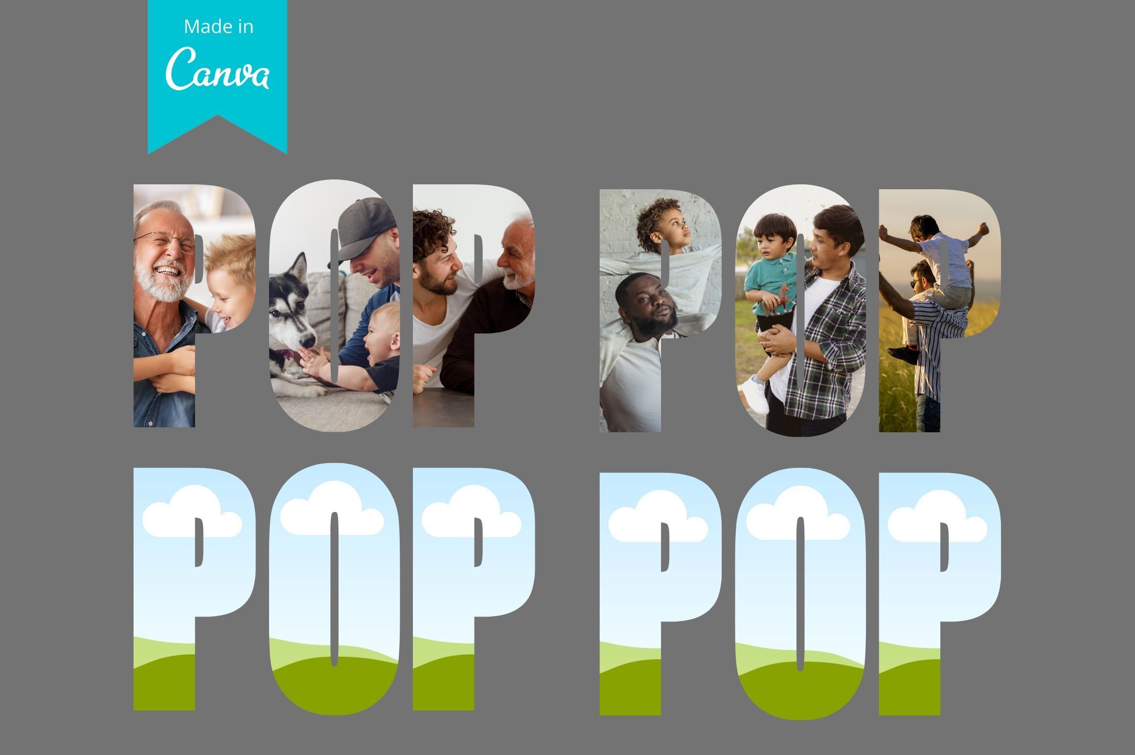 Canva Frame Template Pop Pop Canva Template, Grandfather Canva Template, Gifts for Him, Photo ...