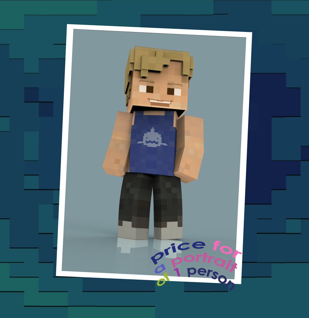 Custom Portrait. Minecraft Gift. Portrait of a Boy.gift for Boy ...