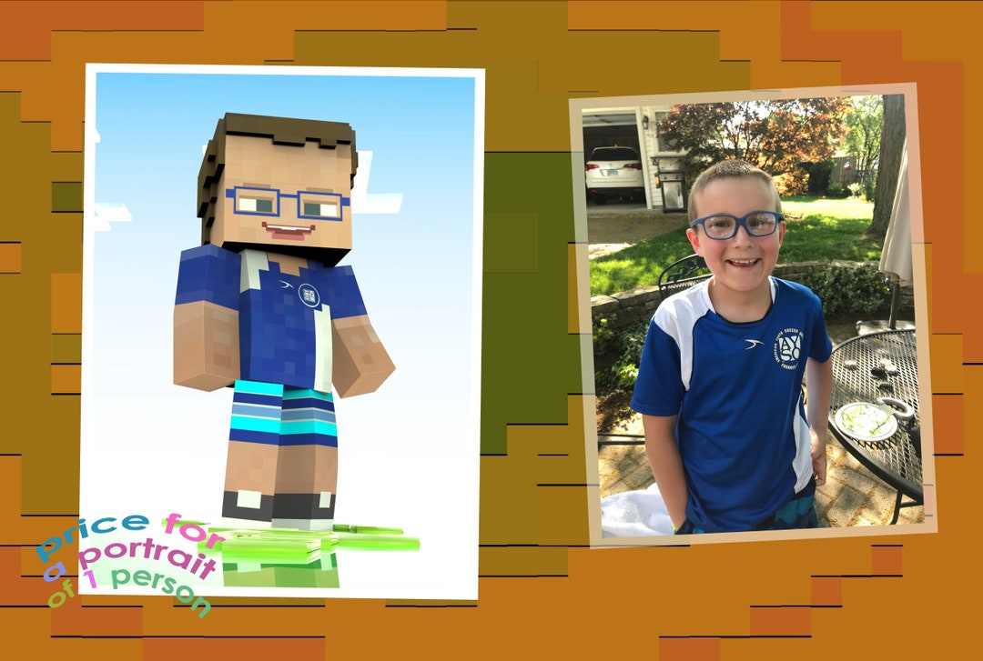 Personalized Illustration for Children, Minecraft Personalized Gift ...