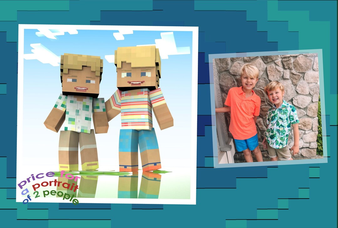 Custom Portrait of Brothers. Gift Idea for Children.family Portrait of ...