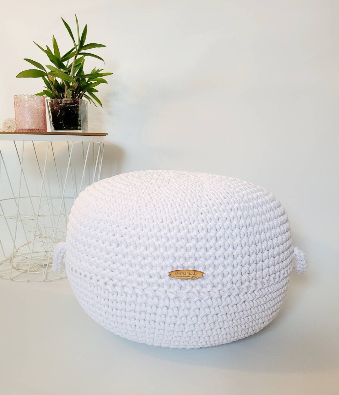 Crochet Pouf Ottoman, Baby Room Decor, Floor Cushions, Pouffe Cushions ...