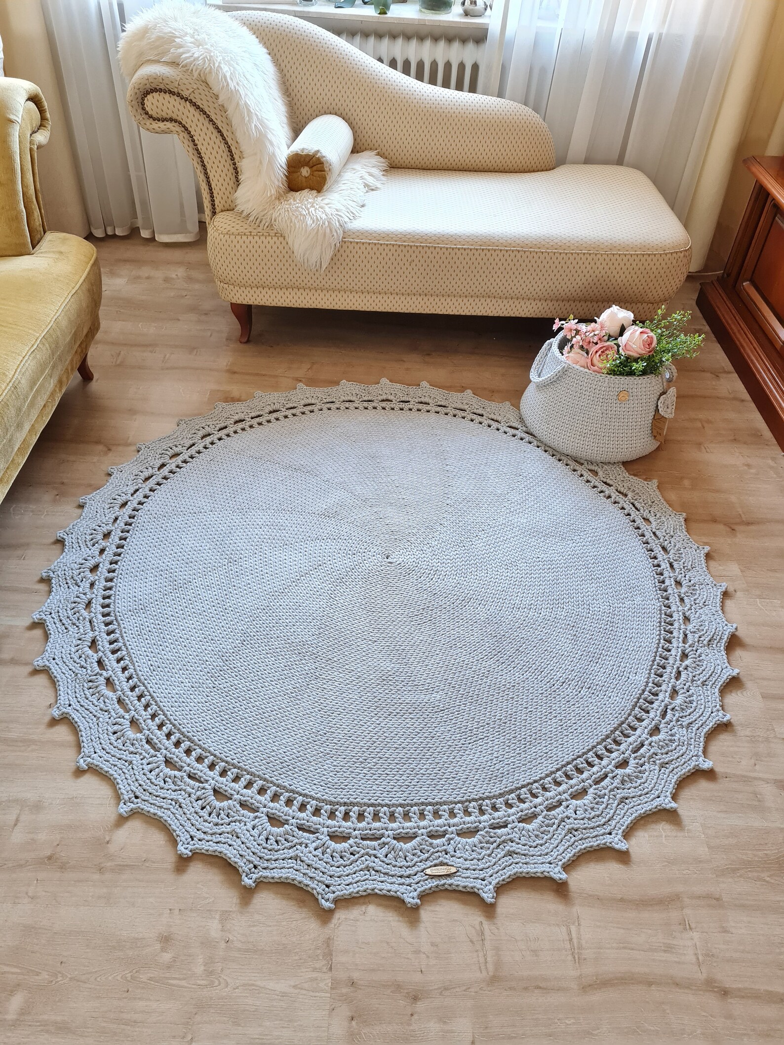 Teppich rund Badezimmer Baumwollteppich gehäkelt im - Etsy.de