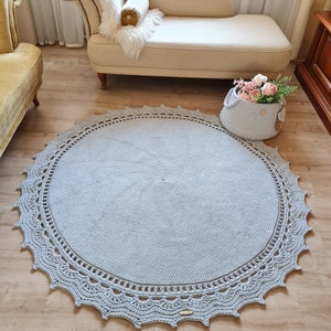 Teppich rund Badezimmer, Baumwollteppich gehäkelt, im skandinavischem ...