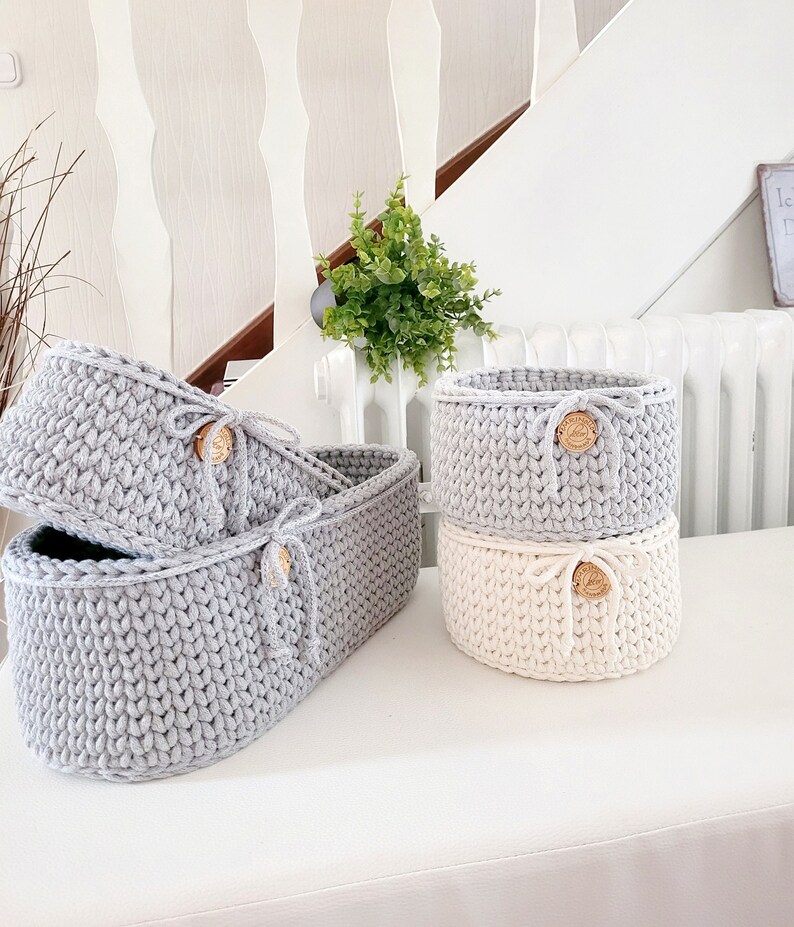 Korb gehäkelt rund Hygienekorb Kosmetikkorb Zimmer - Etsy.de