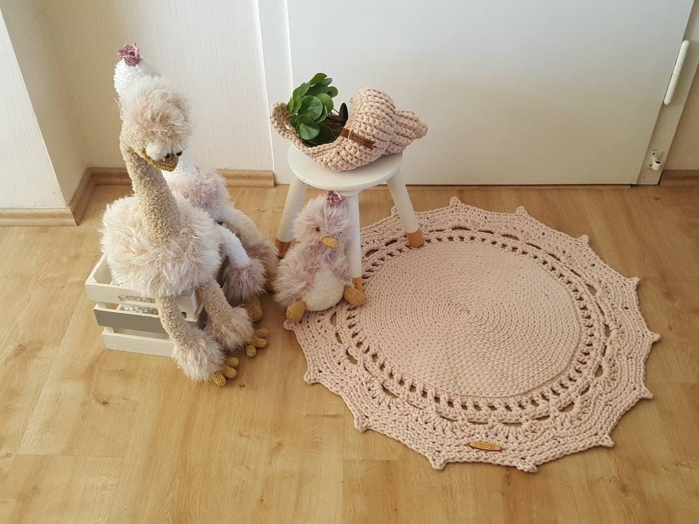 Teppich rund Badezimmer Baumwollteppich gehäkelt im - Etsy.de