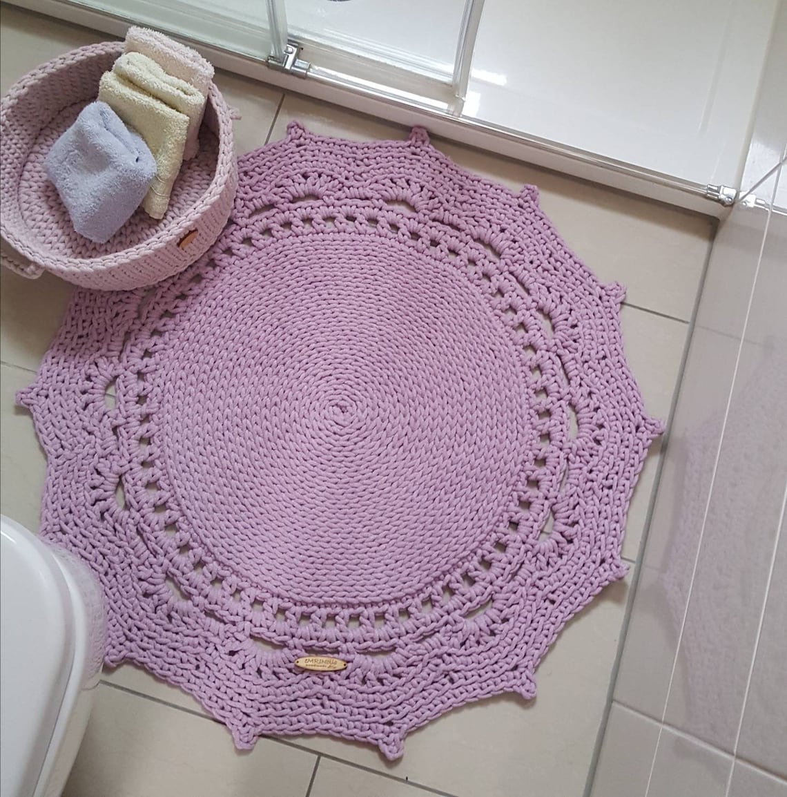 Teppich rund Badezimmer Baumwollteppich gehäkelt im - Etsy.de