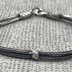FOXTAIL CHAIN Braid-sterling Silver Handmade Bracelet-weaved Layered ...