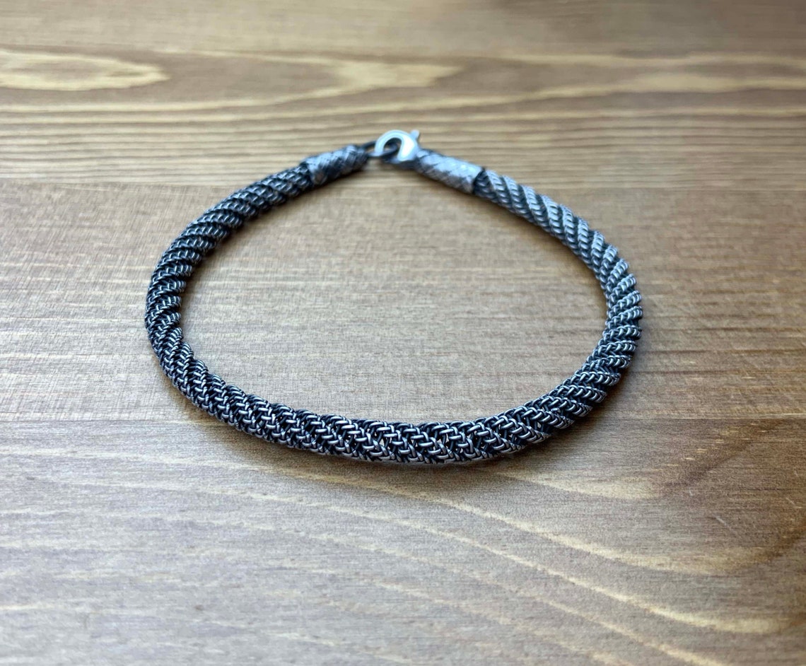 WOVEN BRACELET Sterling Silver Weaved Handmade Bracelet - Etsy UK