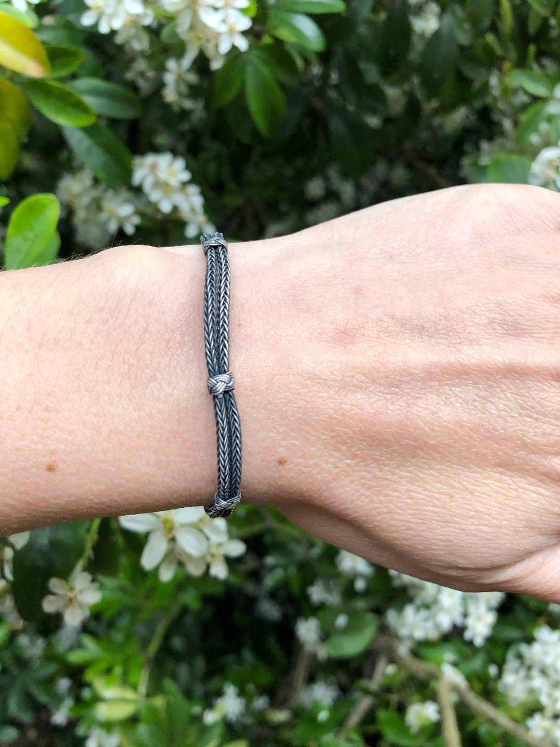 FOXTAIL CHAIN BRAID Sterling Silver Handmade Bracelet Weaved - Etsy