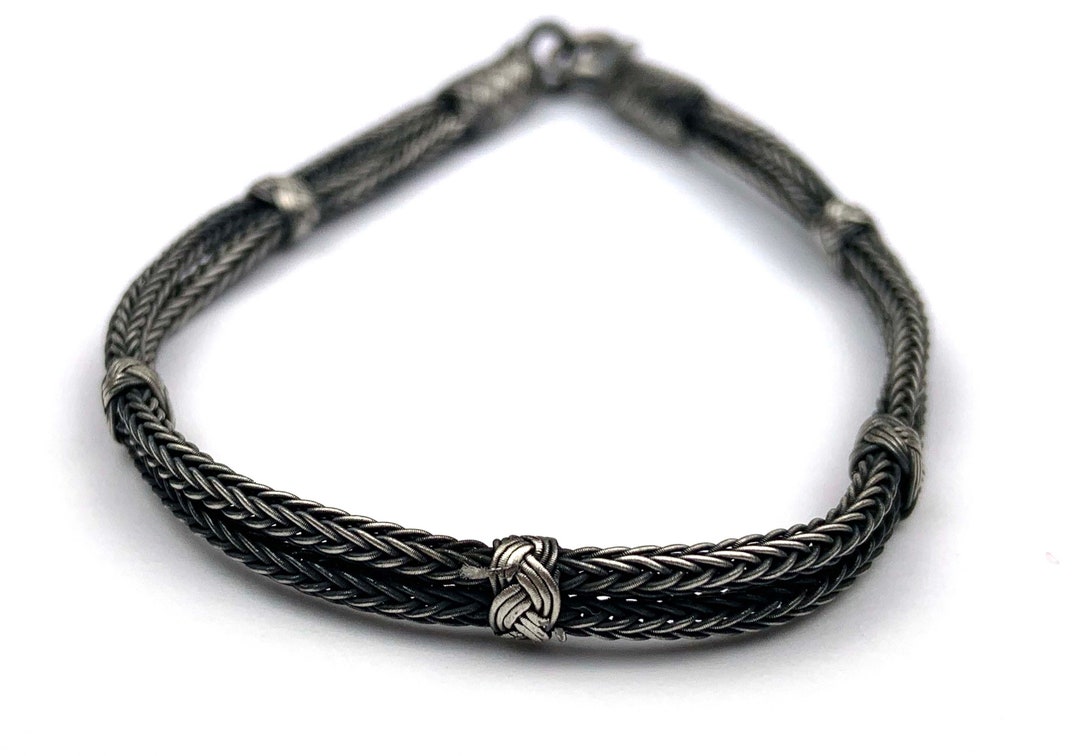 FOXTAIL CHAIN Braid-sterling Silver Handmade Bracelet-weaved Layered ...