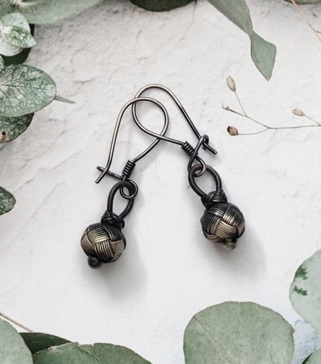 Sterling Silver Weaved Handmade Infinity Braided Earrings Lovely Boho ...