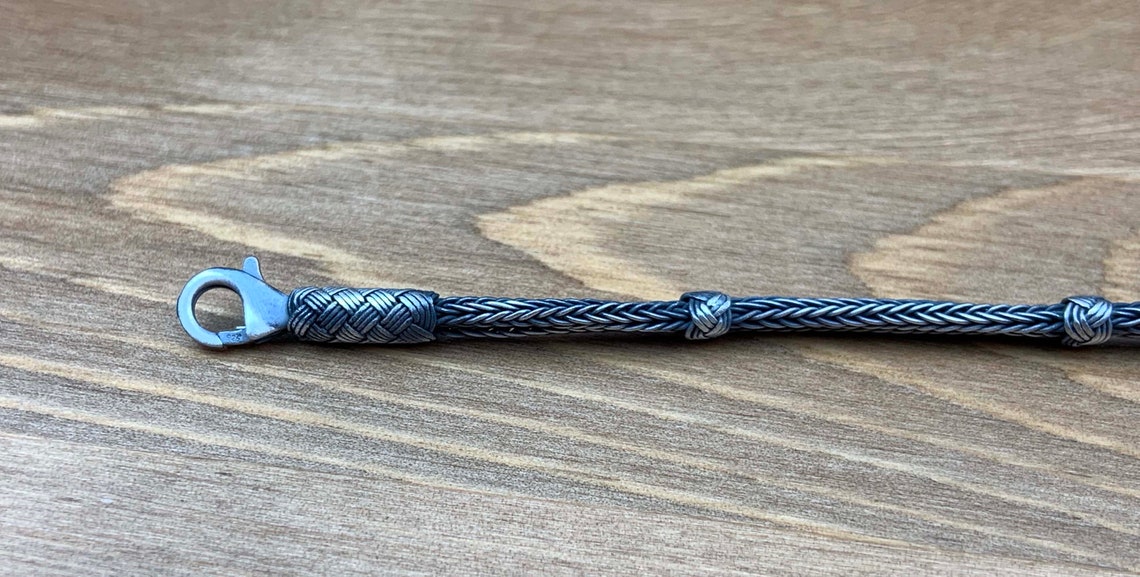 FOXTAIL CHAIN BRAID Sterling Silver Handmade Bracelet Weaved - Etsy