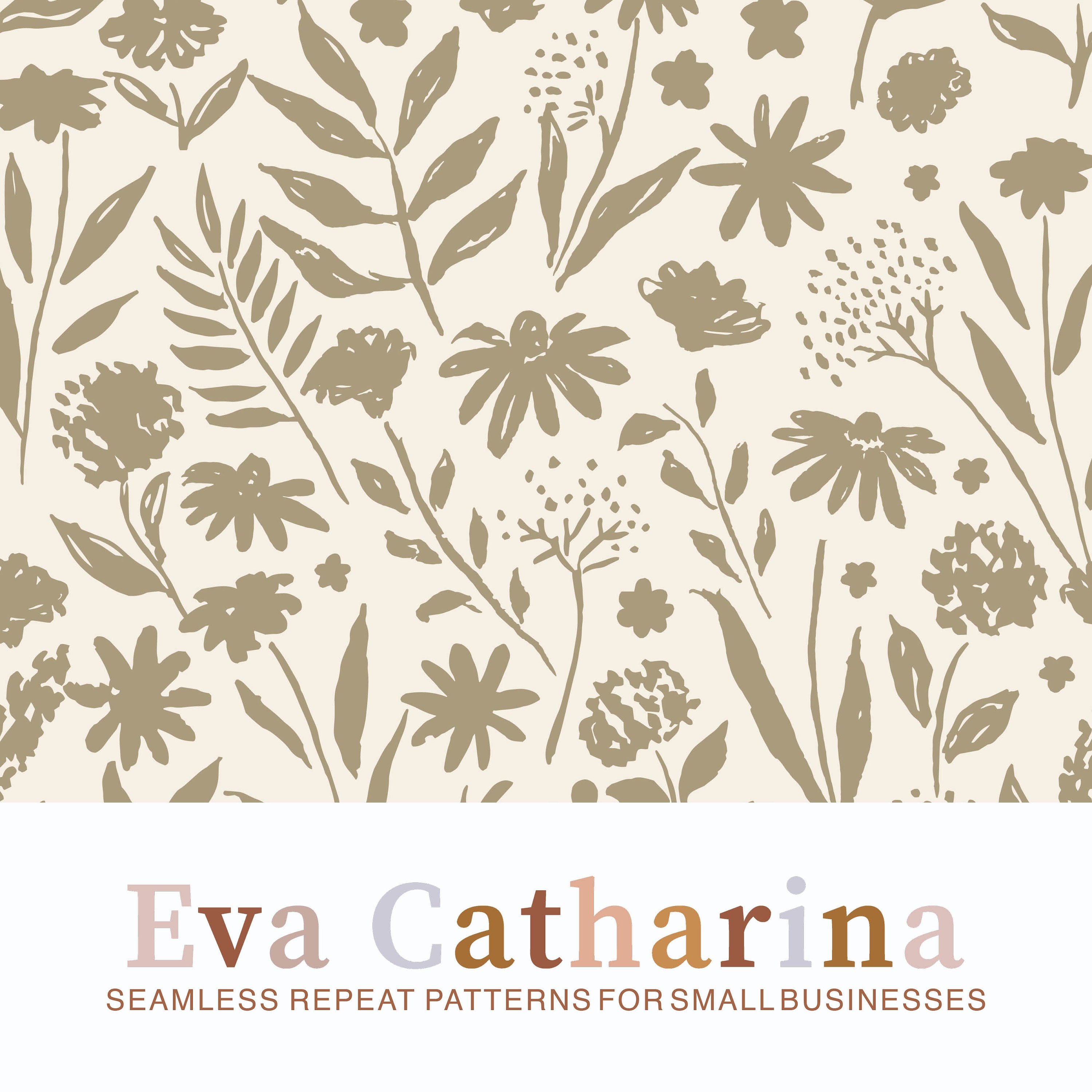 Monochrome Floral Seamless Pattern: Green Fabric Design (JPEG) - Etsy