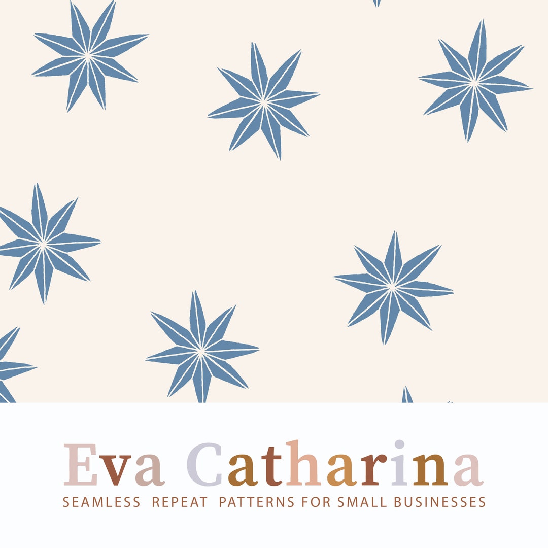 Winter Star Fabric Pattern: Christmas Seamless Repeat (JPEG) - Etsy