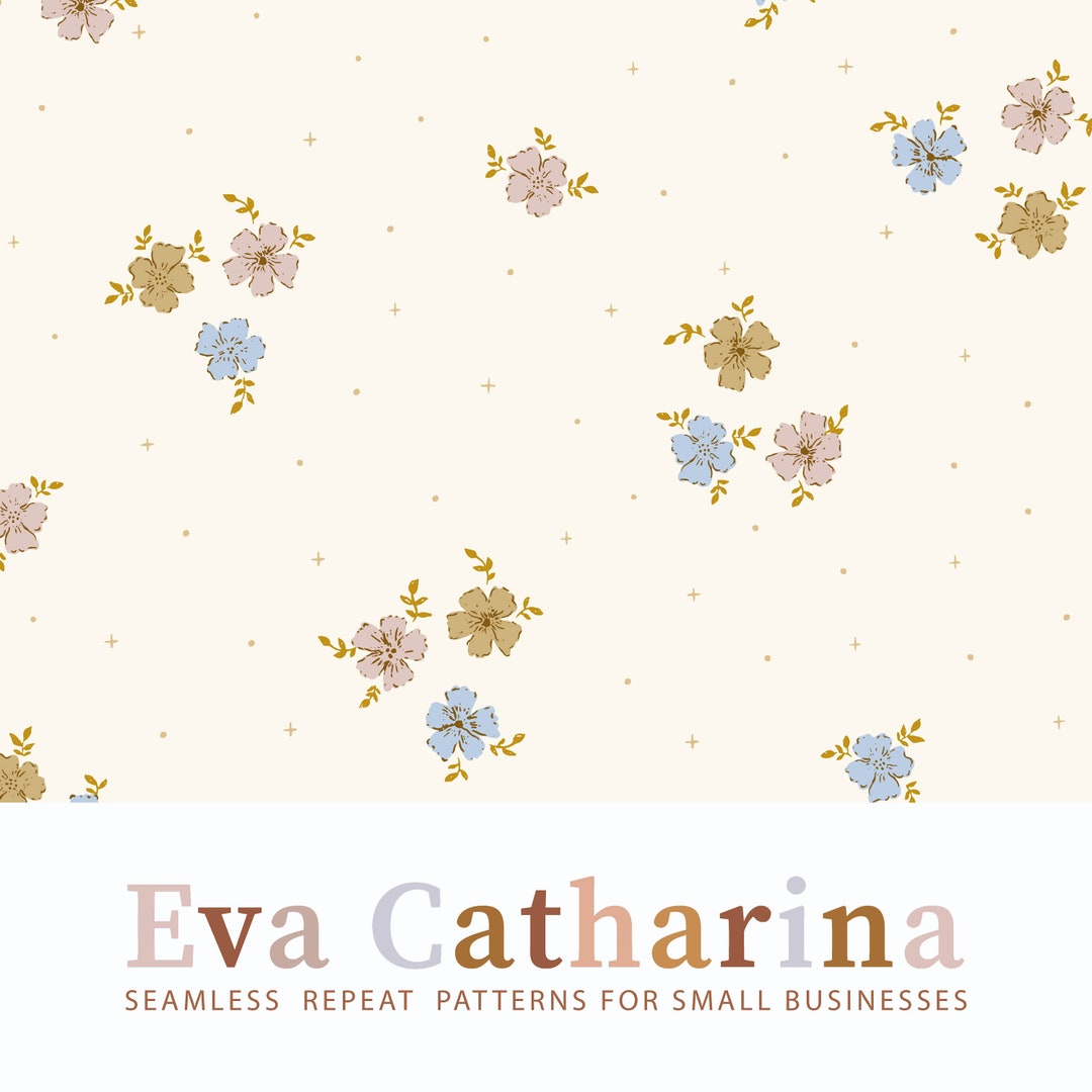 Spring Summer Flowers Bohemian Vintage Seamless Repeat Pattern File ...