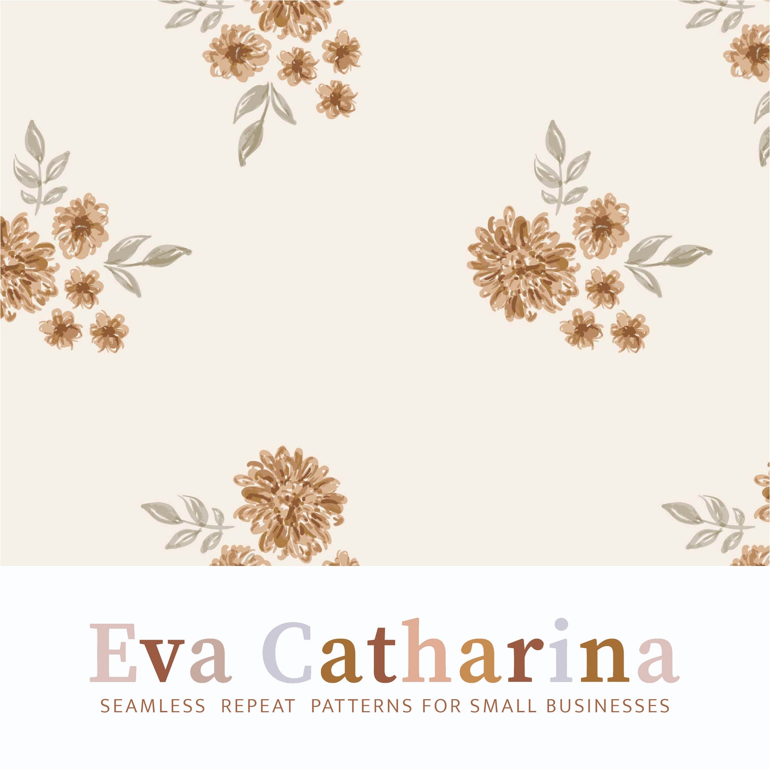 Vintage Autumn Brown Floral Seamless Repeat Pattern File - Etsy