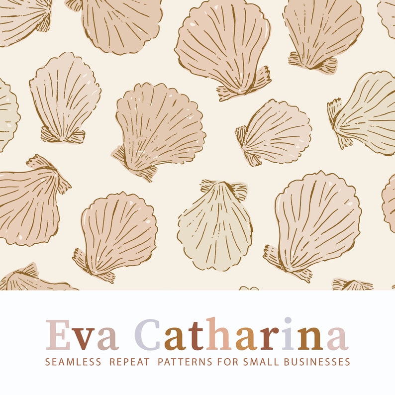 Summer Shells Bohemian Vintage Seamless Repeat Pattern File , Seamless ...