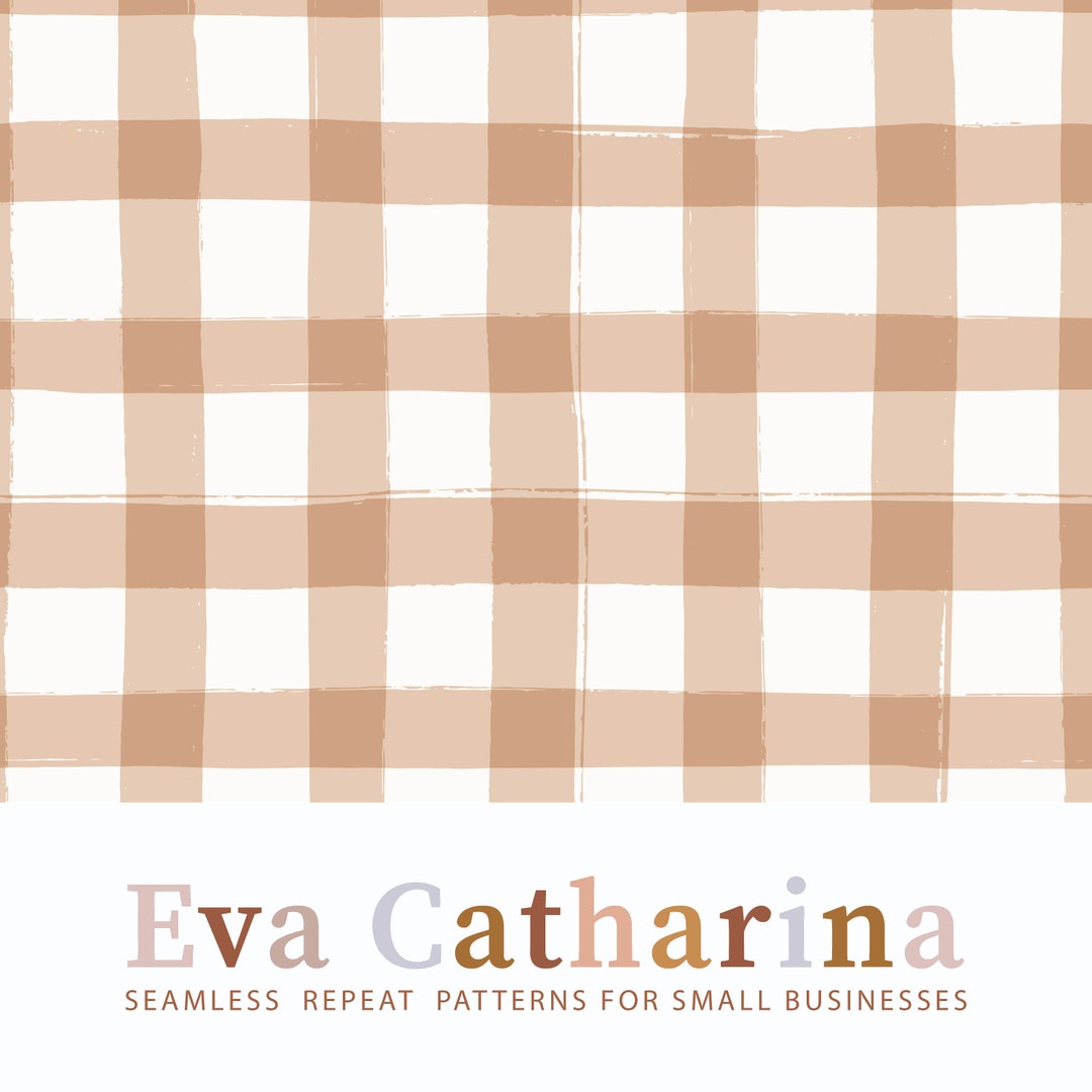 Tan Checkered Gingham Fabric Pattern: Seamless Repeat (JPEG) - Etsy