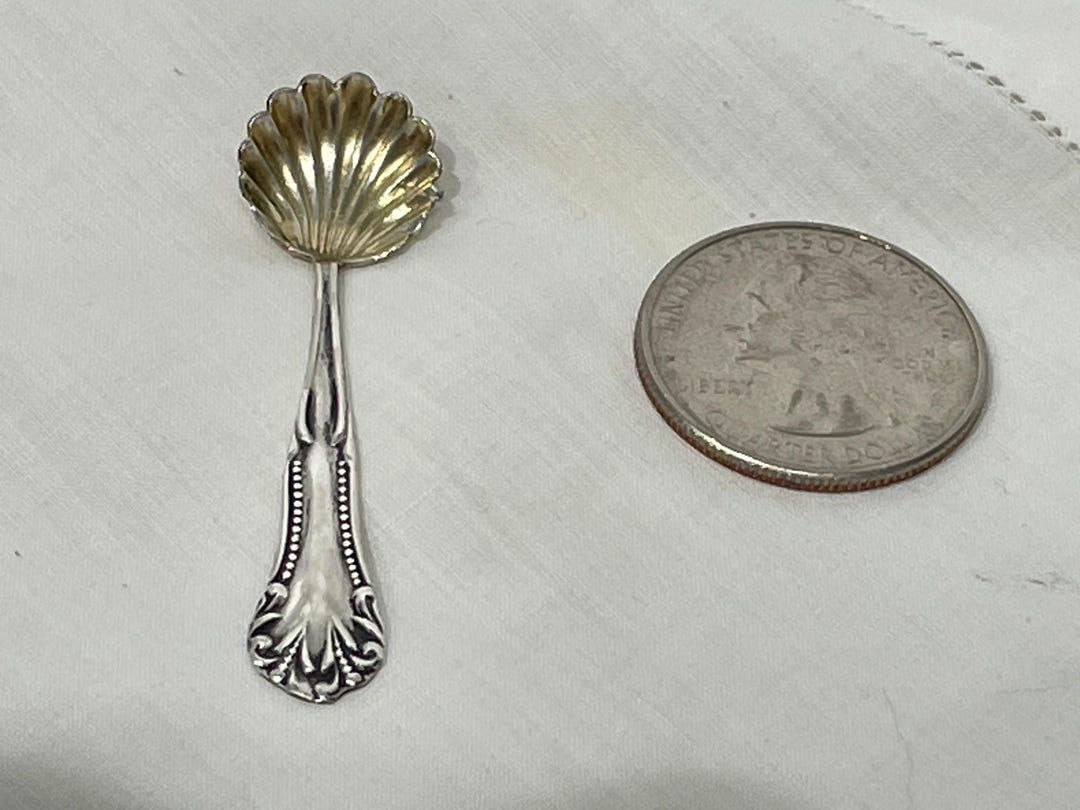 Clam Bowl Sterling Silver Salt Spoon, Vintage Silver Spoon, Petite ...