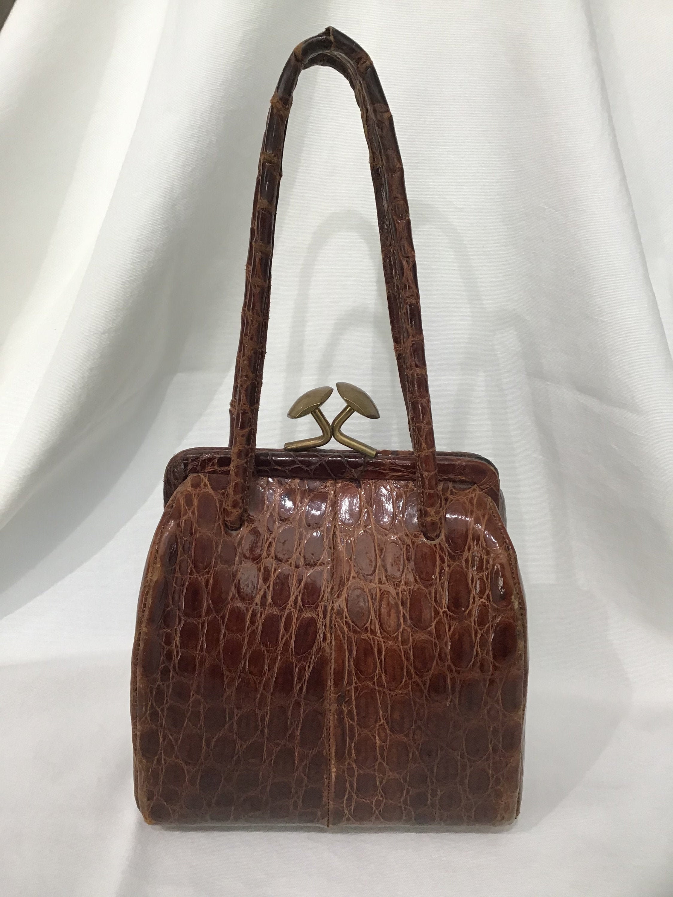 The Original T. Cappelli Vintage Red Crocodile Leather Handbag ...