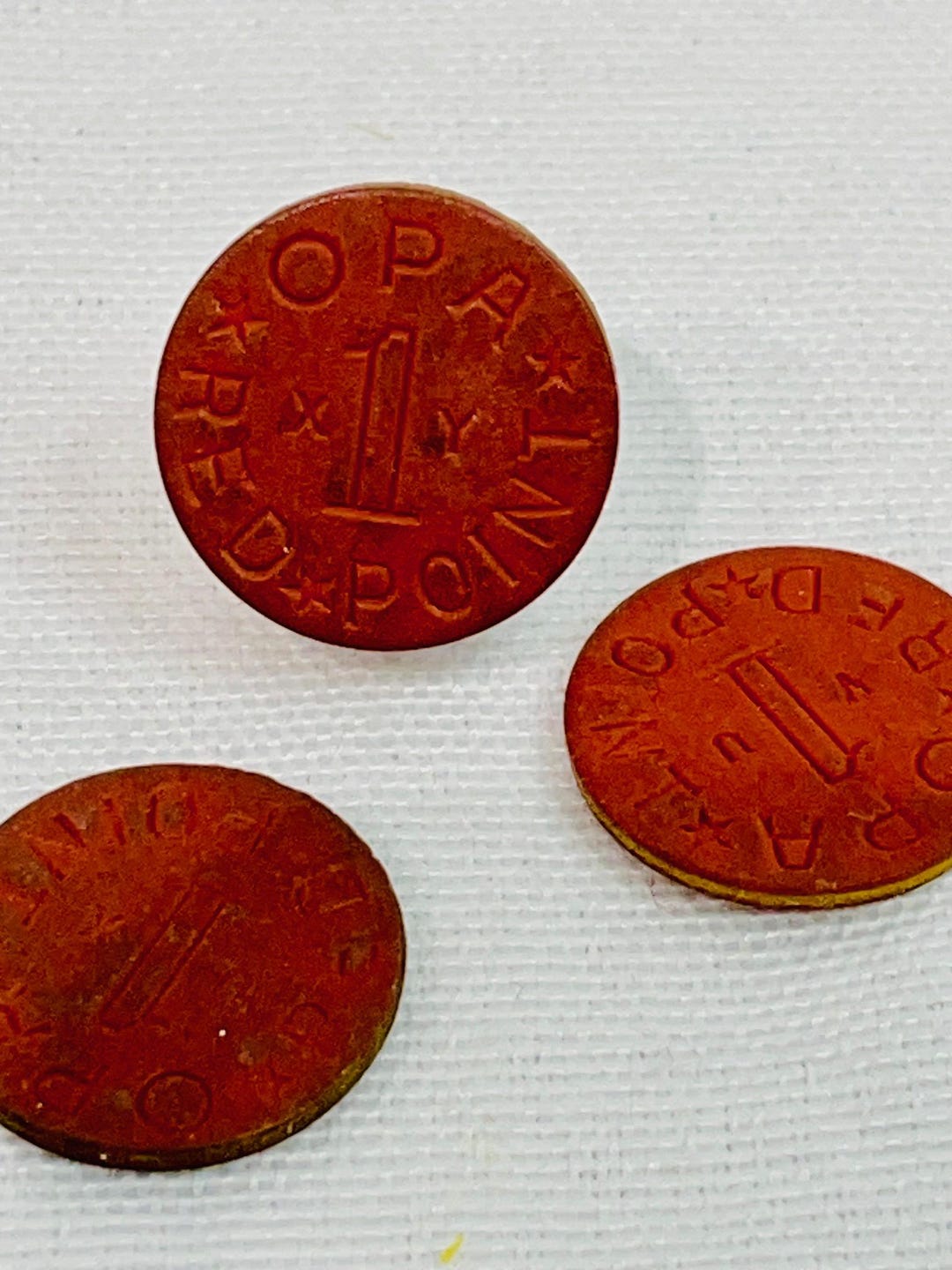 Vintage Red WWII OPA Ration Tokens - Etsy